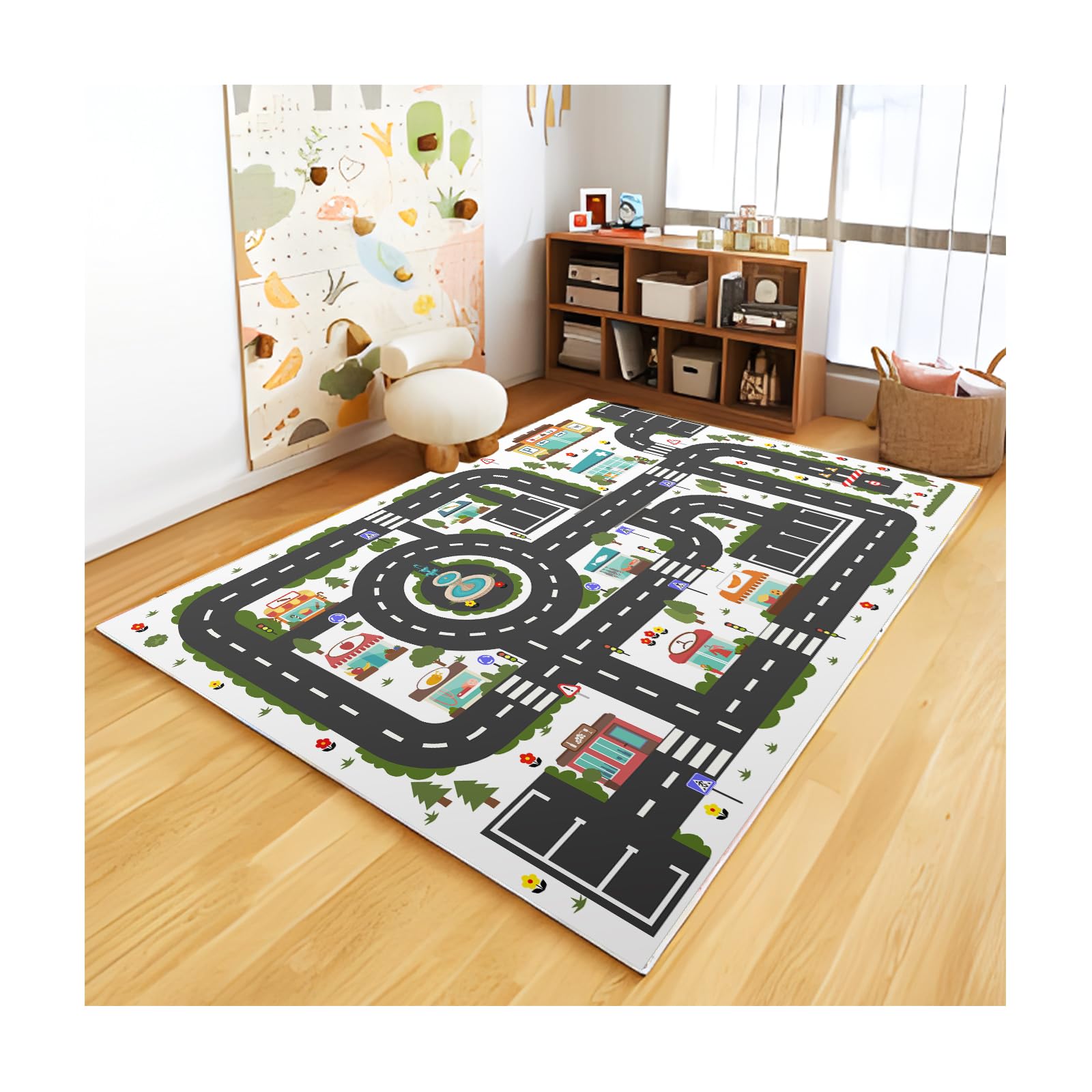 Analog ABC Kids Rug Playroom Car Rug Play Mat City Life Road Rug for ...