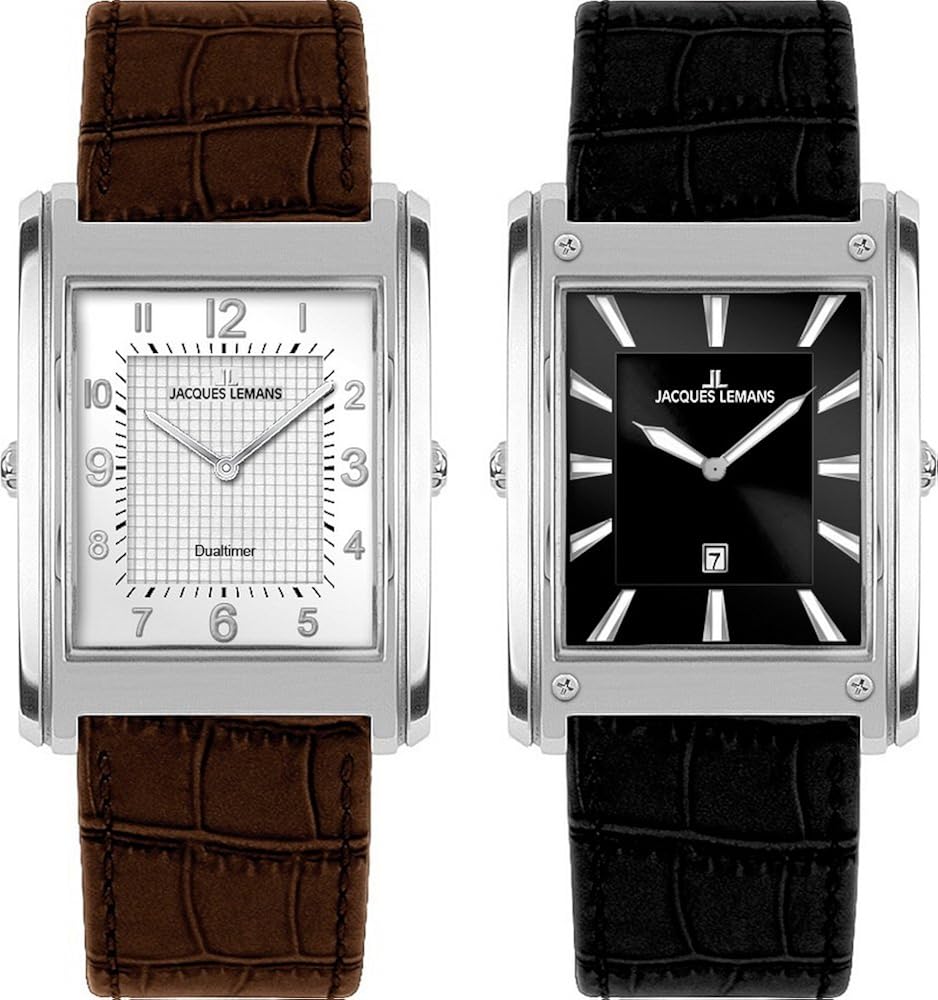 Jacques Lemans Men's Format Turnable Dualtime with Multi-Colour Dial ...