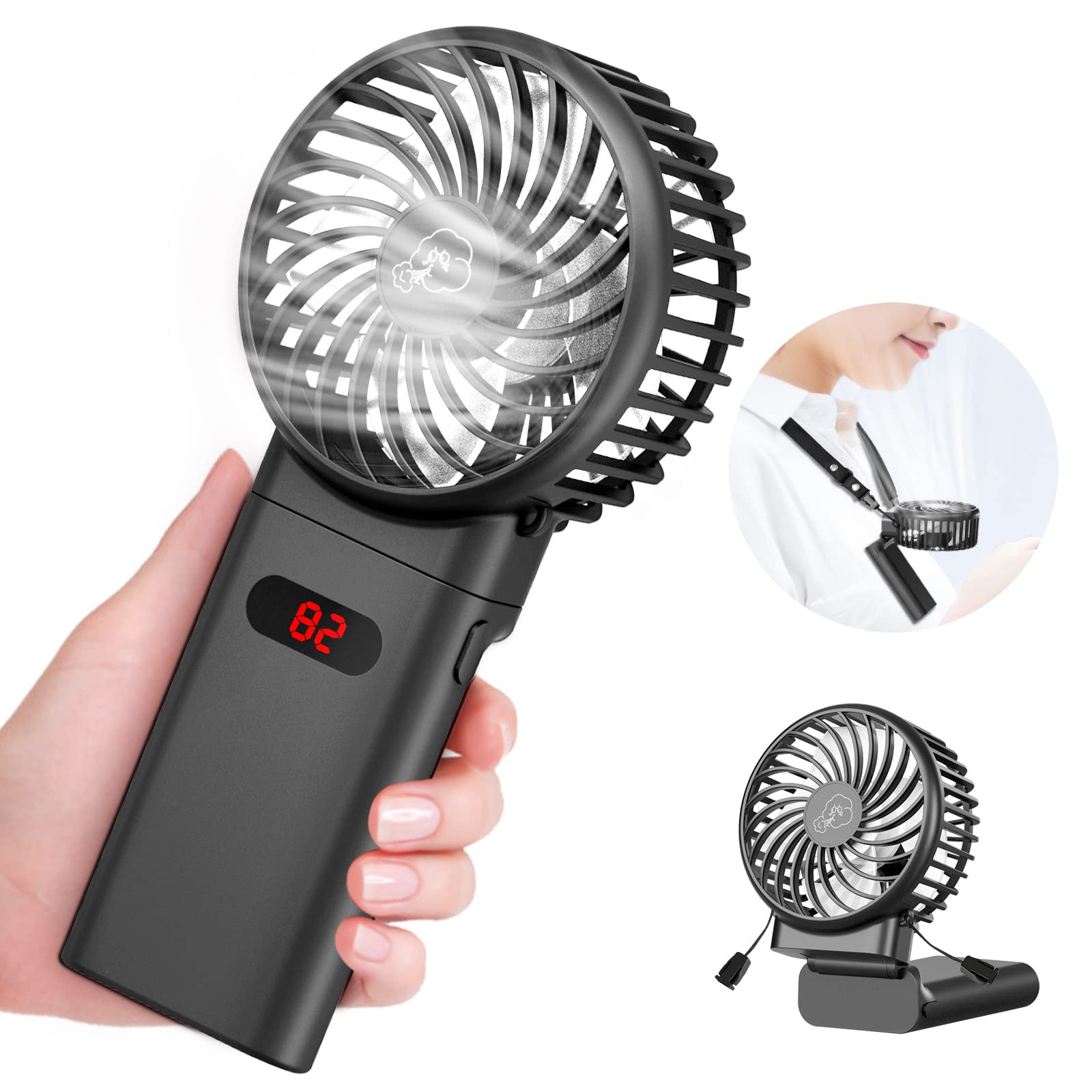 Mua ZEEFO Portable Fan, Desktop Fan, Handheld Fan, Neck Fan, 3-Way Type ...