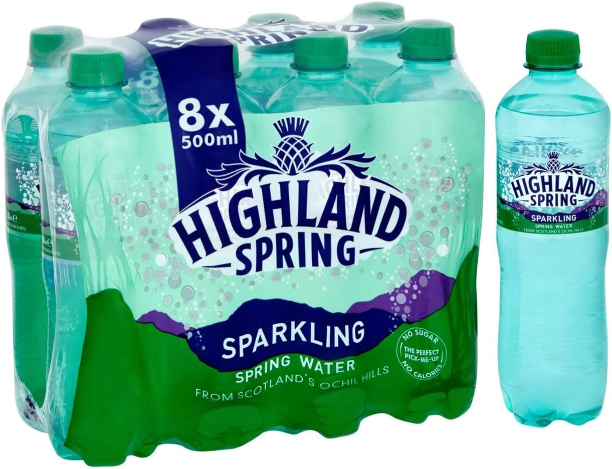 Highland Spring Sparkling Spring Water, 8x500ml: Amazon.co.uk: Grocery
