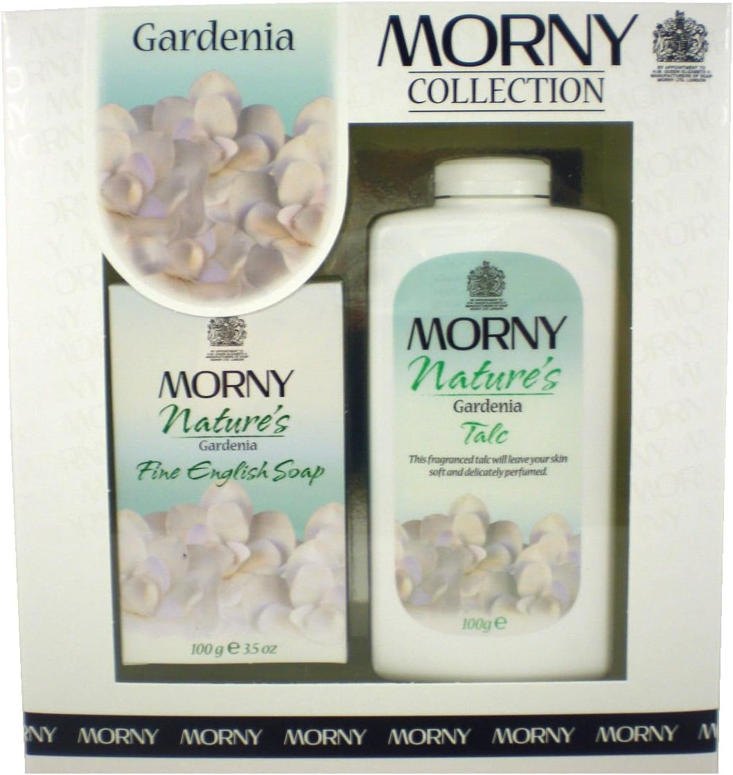 MORNY collection duo nature's gardenia 100g soap + 100g talc gift set ...
