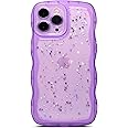 Amazon.com: Qokey for iPhone 14 Pro Max Case 6.7", Curly Wave Design Transparent Bling Glitter ...