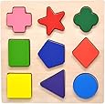 Amazon.com: GYBBER&MUMU Wooden Preschool Colorful Shape Puzzle ...