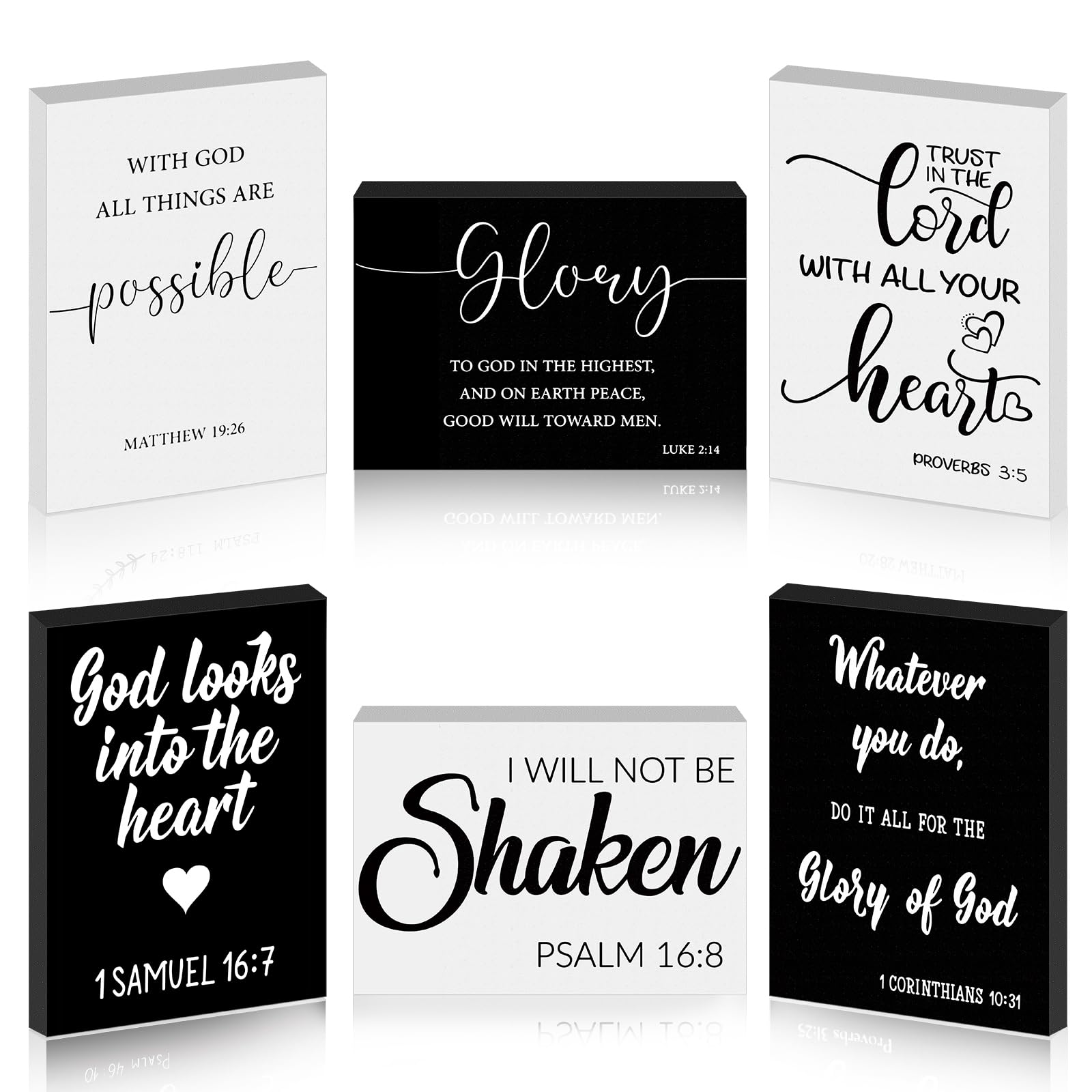 Yalikop 6 Pcs Mini Christian Wooden Signs Bible Verse Decor ...