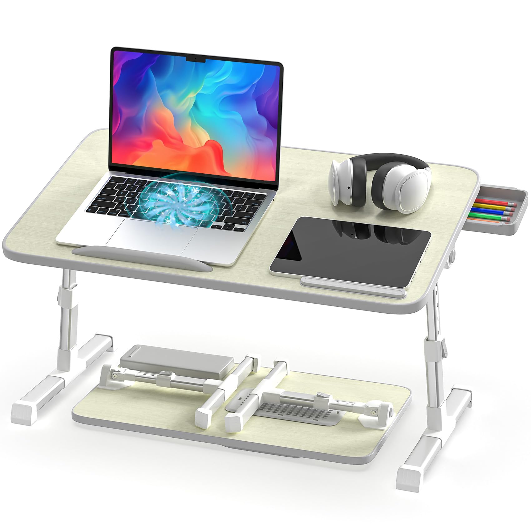 Slendor Laptop Desk Adjustable Laptop Stand Foldable Bed Table Portable ...