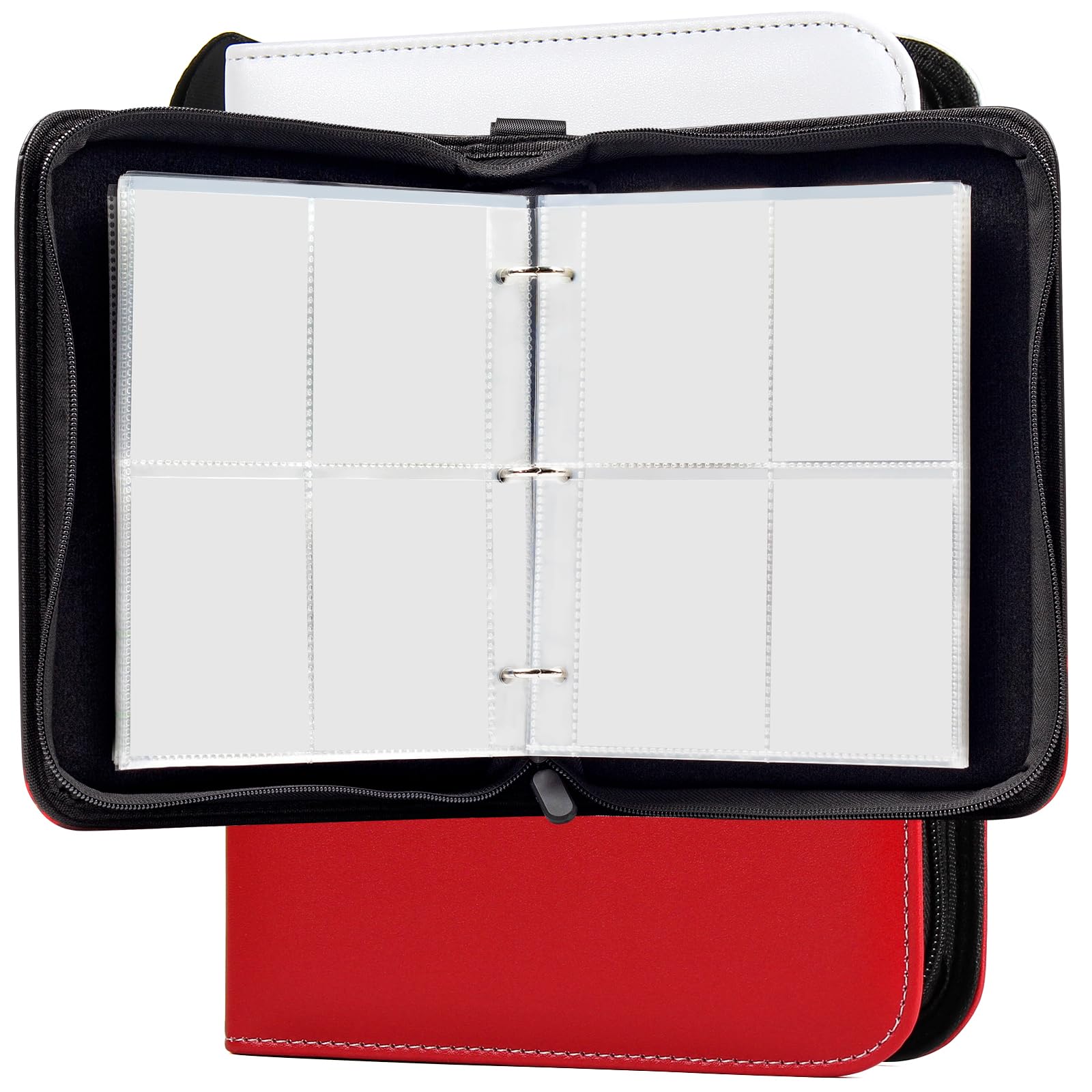GEAoffice Card Binder 4 Pocket For Trading Cards, 3-Ring Card Album ...