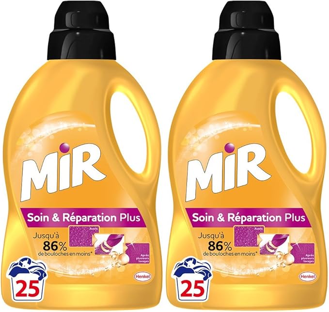 Mir Soin & Réparation Plus - Lessive Liquide - Lot de 2x1,5L - 50 ...