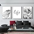 Amazon.com: 3 Pack Wall Art Prints Dandelion flowers black and white ...