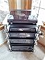 Amazon.com: Audio-Video Media Stand with 5-Tier Tempered Glass Shelves ...