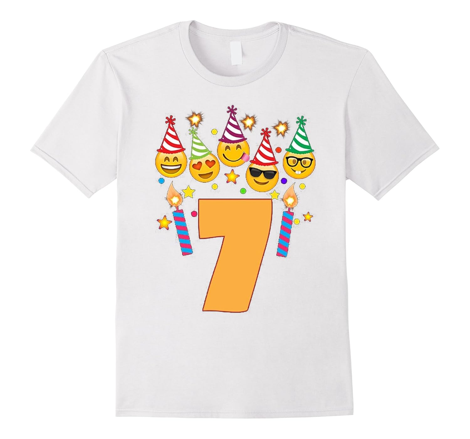 Emoji Birthday Shirt For 7 Seven Year Old Girl Boy Toddler-TD – Teedep