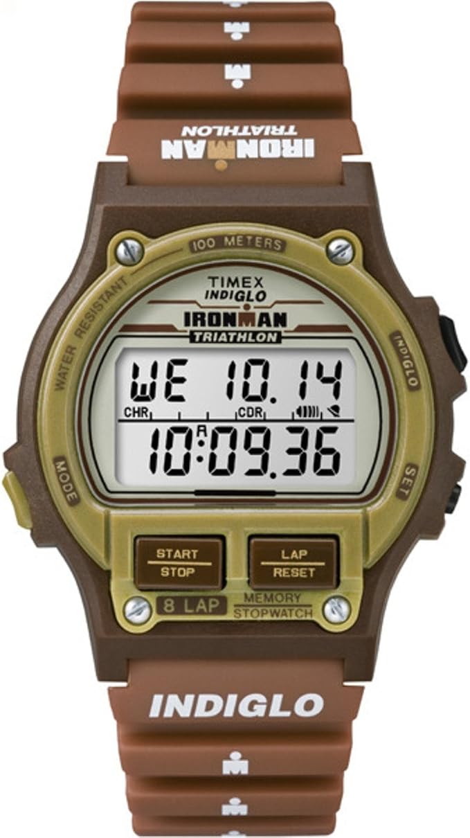 Timex Ironman Triathlon Original 8 Lap Timer Brown Resin Sport Timex Ironman Triathlon Original 8 Lap Timer Brown Resin Sport