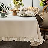 Amazon.com: Waffle Weave Textured Rectangle/Oblong Tablecloth with ...