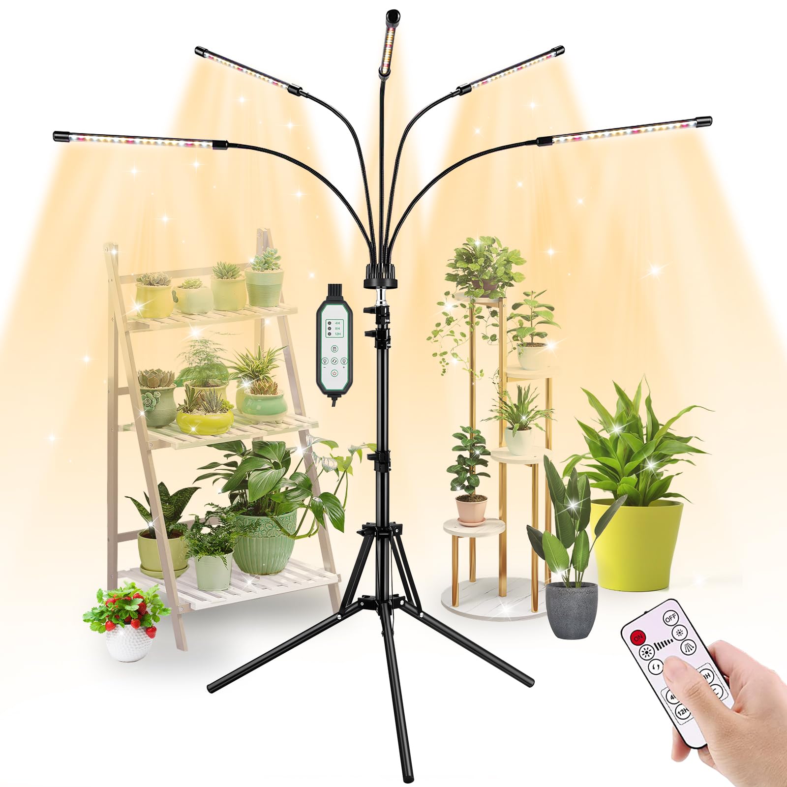 Mua Fyheart Full Spectrum Grow Lights with Adjustable Stand and Sturdy ...