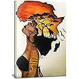 Amazon.com: Framed African American Wall Art Homesick African Woman Posters Canvas Painting ...