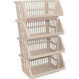 Vicoki 4 Pack Fruit Baskets Assembled Vegetable Storage Rack Plastic ...