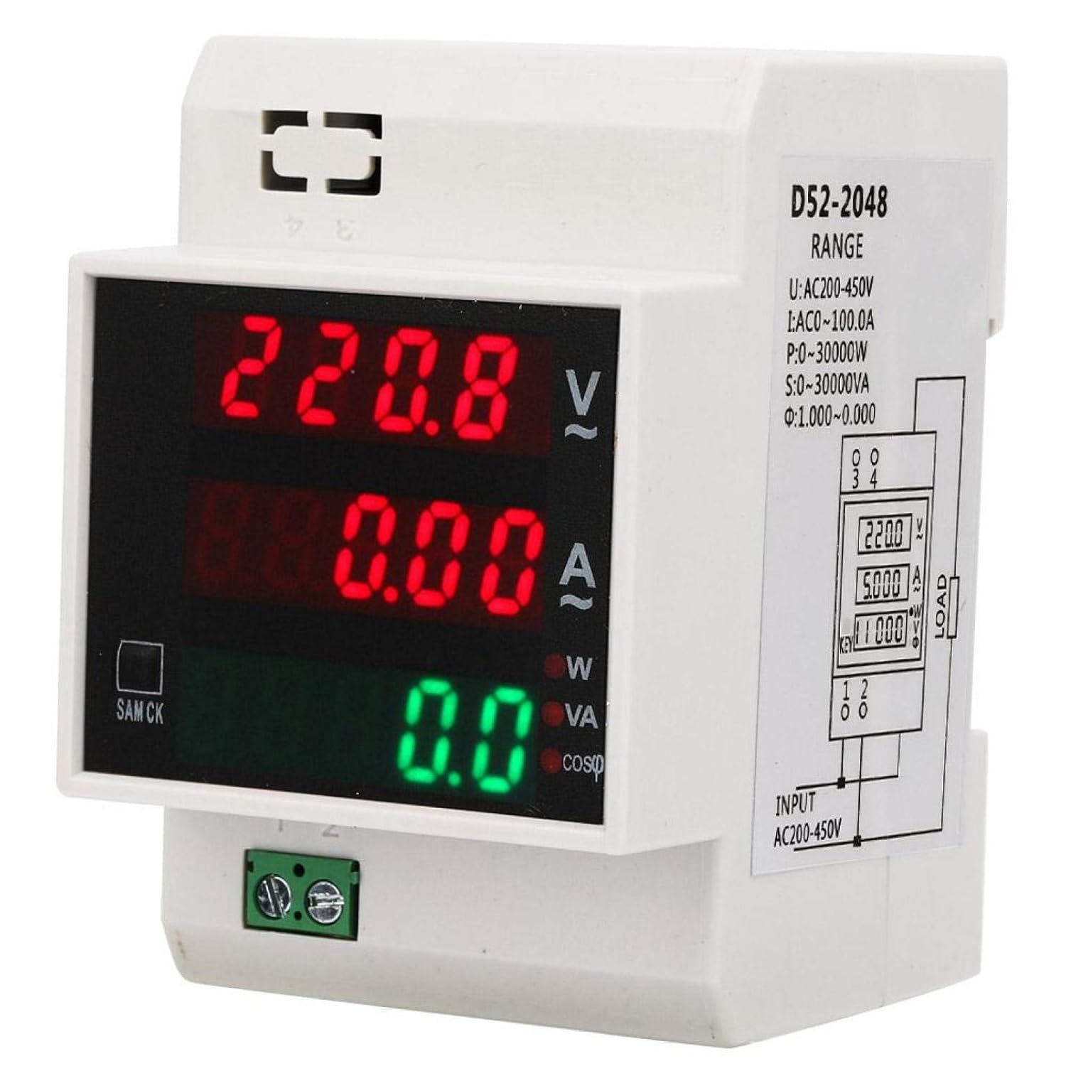 Multi-Functional Power Meter, Energy Power Met, Power Factor Meter, for ...