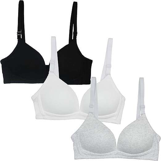 VeaRin Big Girls Lightly Padded Wire Free Cotton Bra,Training Starter ...