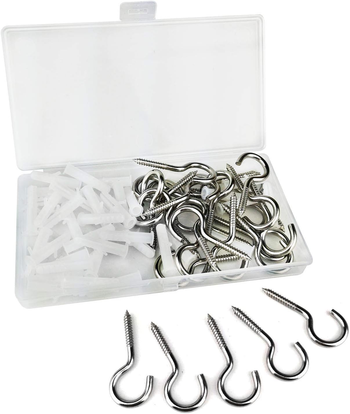 Amazon.com: Hamineler 30Pcs 2 Inch Stainless Steel Eye Screws Eye Bolt ...