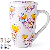 Amazon.com: GBHOME Tea Mug with Infuser and Lid, 18 Ounce large Ceramic ...