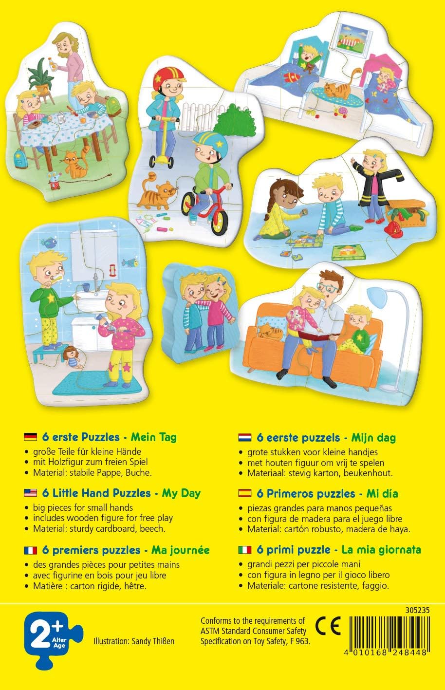 HABA 305235 6 Little Hand Puzzles – My Day, Ages 2+ – BigaMart