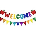 Amazon.com: Glitter Welcome Banner with Apple Sign Colorful Glittery ...