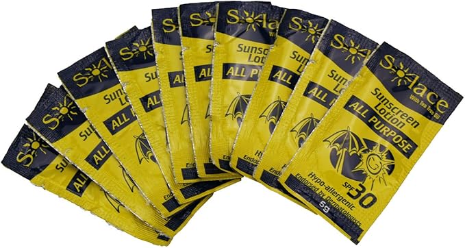 Solace Sun Cream Lotion Sachets - SPF Factor 30 Protection - Pack 10 ...