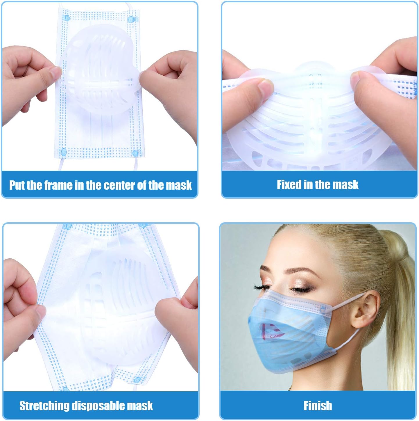 10 Pieces 3D Face Covering Bracket 3D Face Bracket Frame Face Covering ...