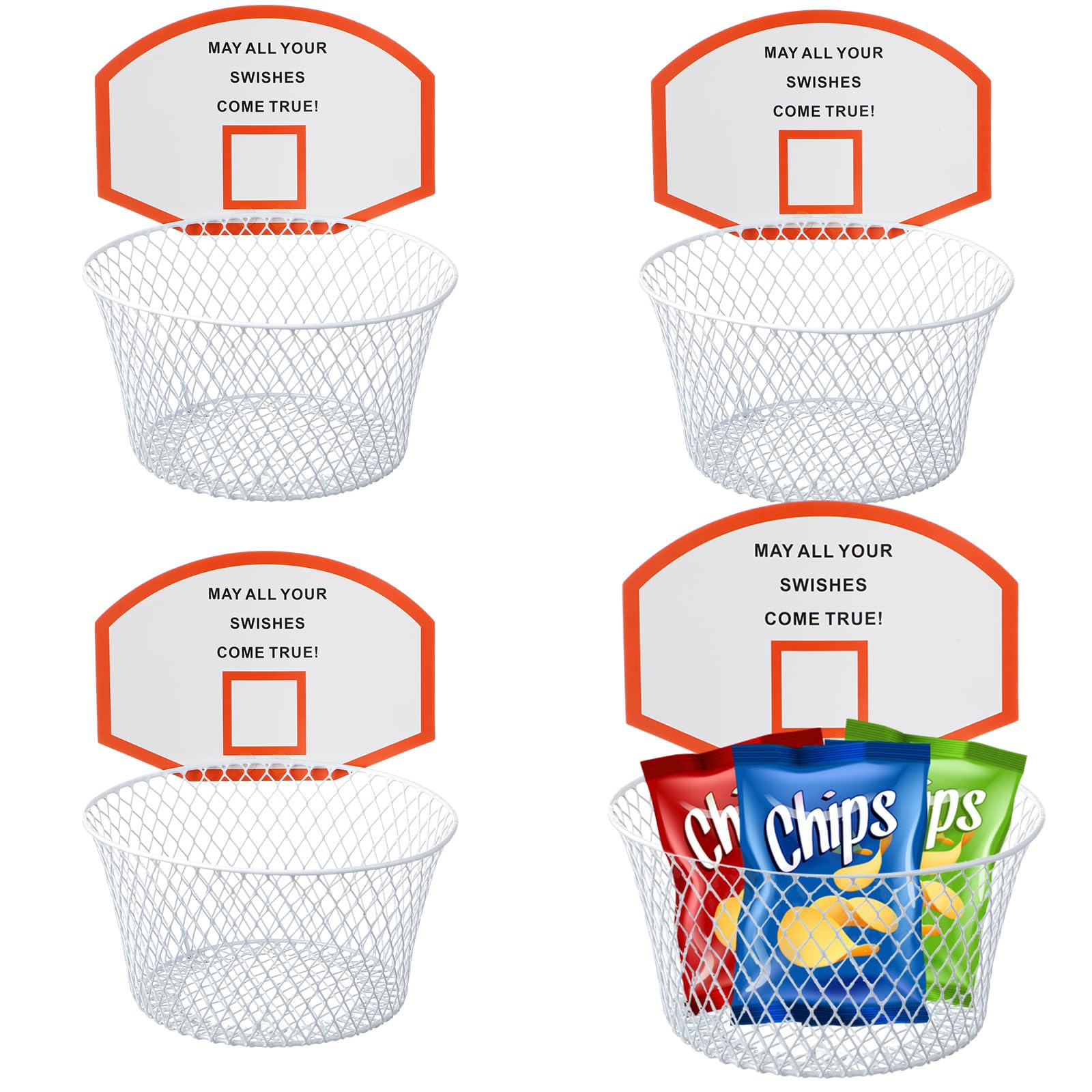 CroBlissful 3 Sets 6 Inch Basketball Gift Basket Metal Basketball ...