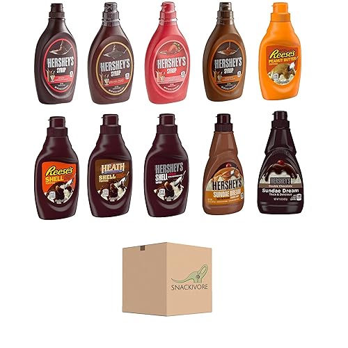 Ice Cream Syrups and Toppings Variety 10 Pack- Chocolate Syrup ...