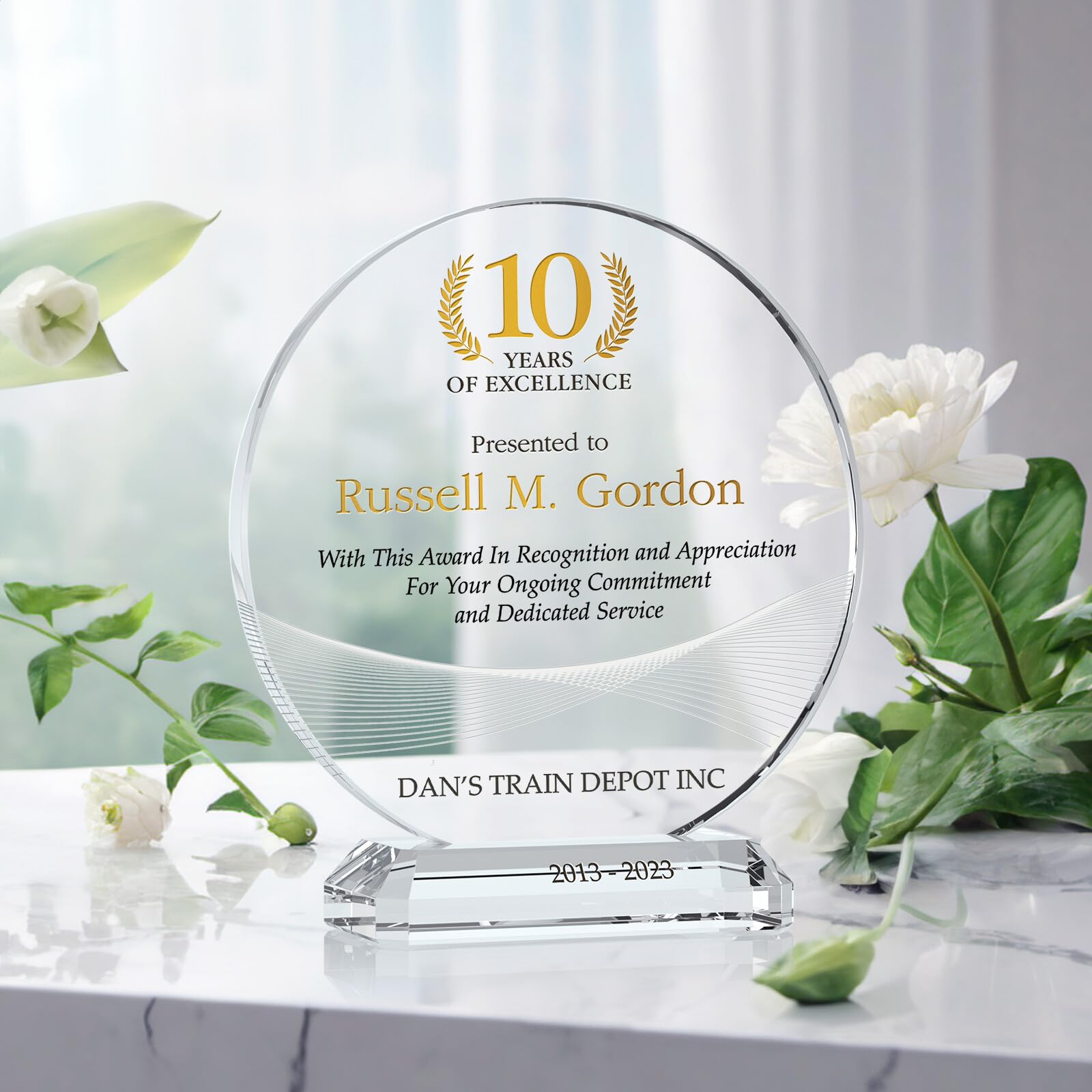 Mua Personalized Crystal Circle Employee Years of Service Award Plaque ...
