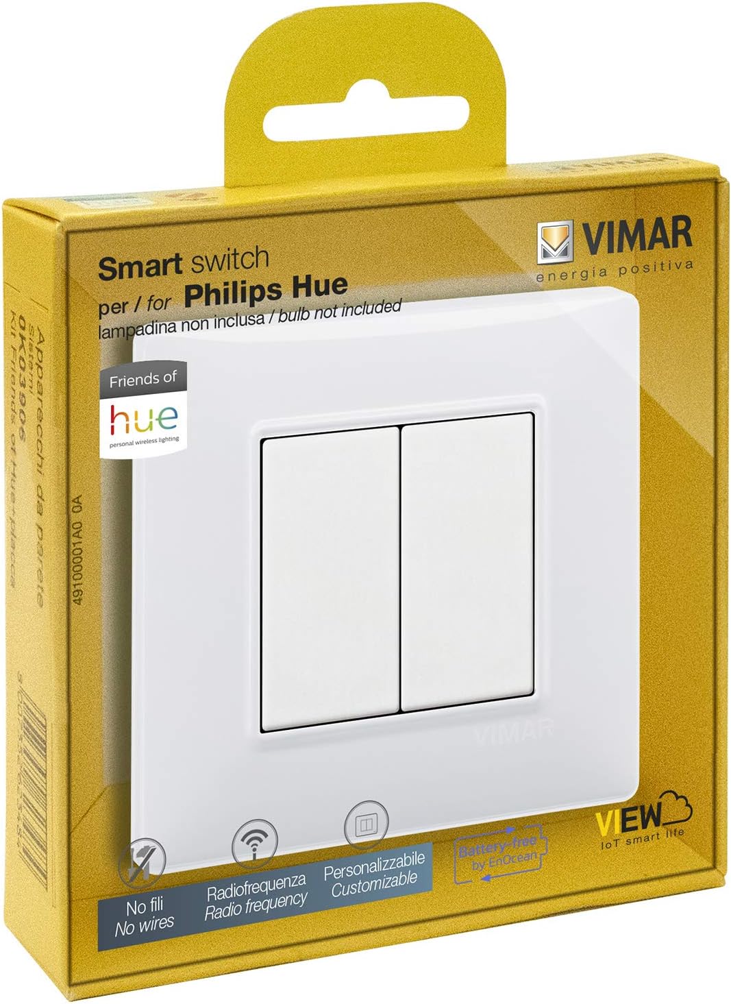 VIMAR 0K03906.04 Plana Friends of Hue Smart Switch Kit, Wireless Light ...