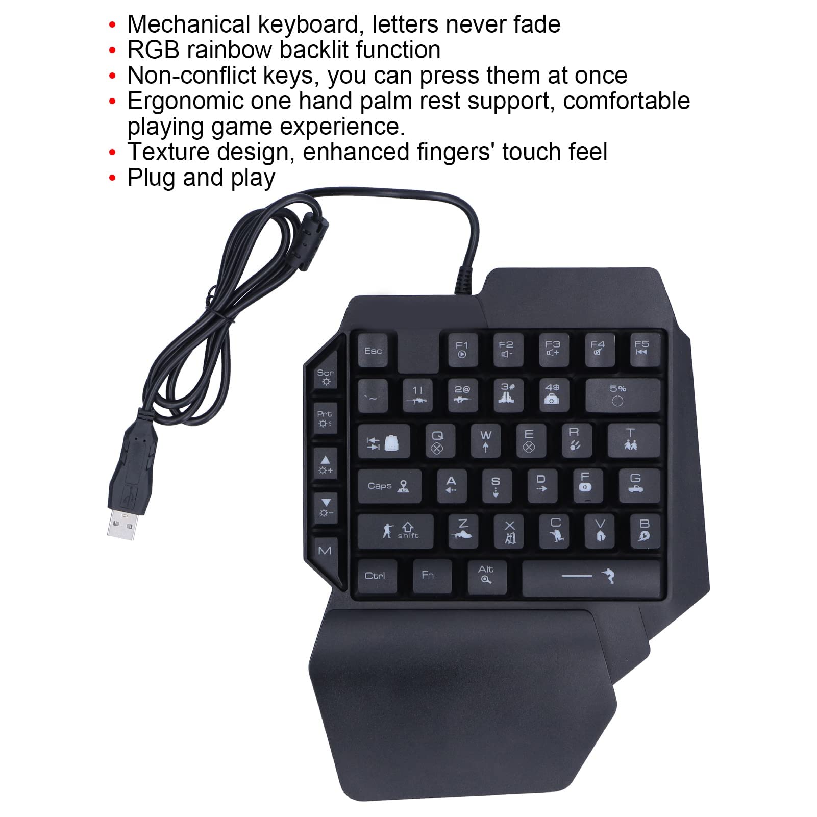 Mua Archuu Wireless One-Handed Mechanical Keyboard,35 Keys RGB Gaming ...