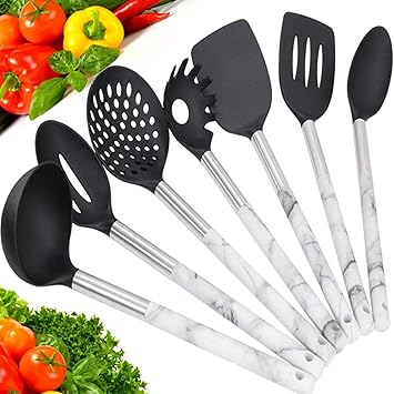 Marble Kitchen Utensils 7pcs set: Amazon.co.uk: Kitchen & Home