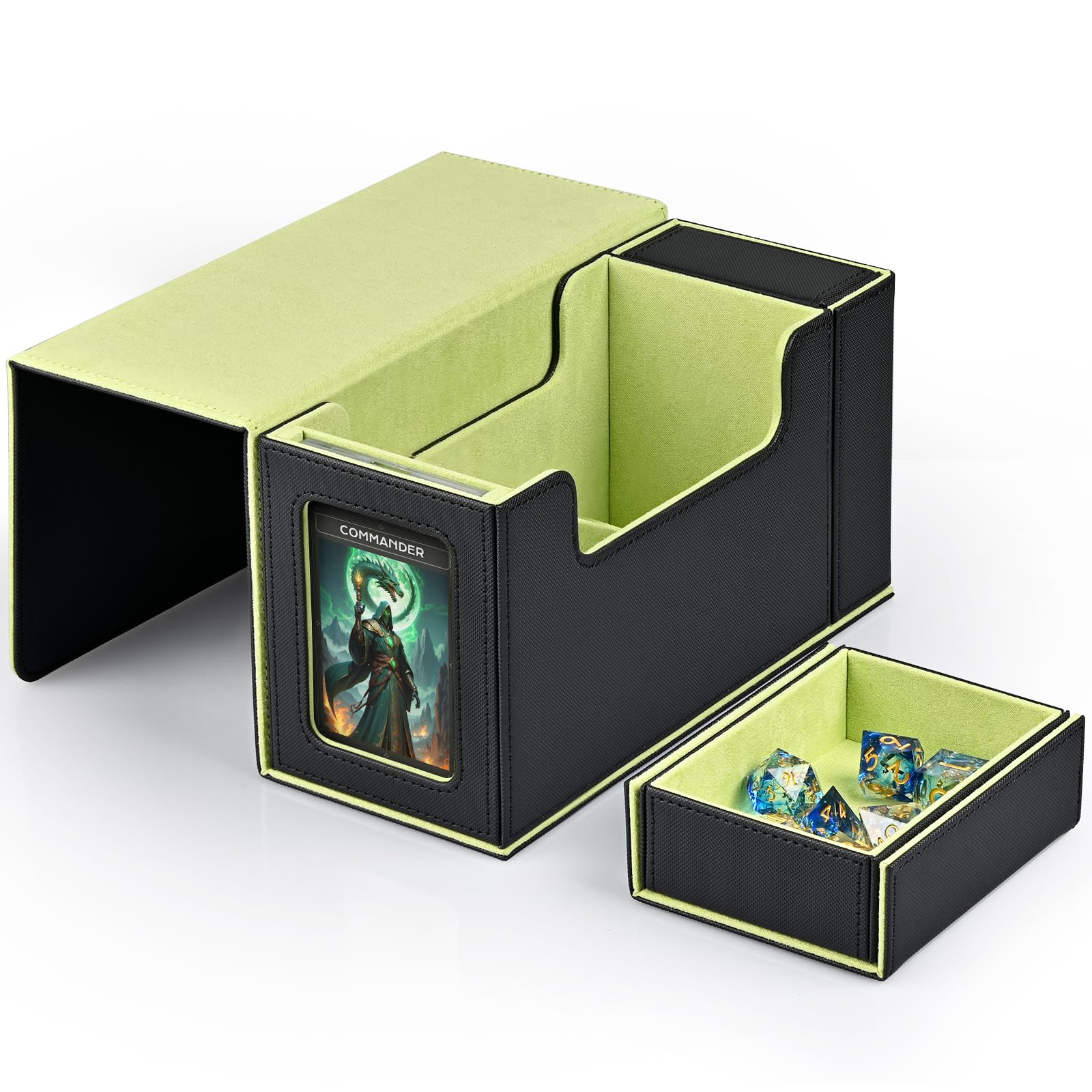ZLCA Card Deck Box with Display Window,MTG Commander Deck Box Fits 200 ...