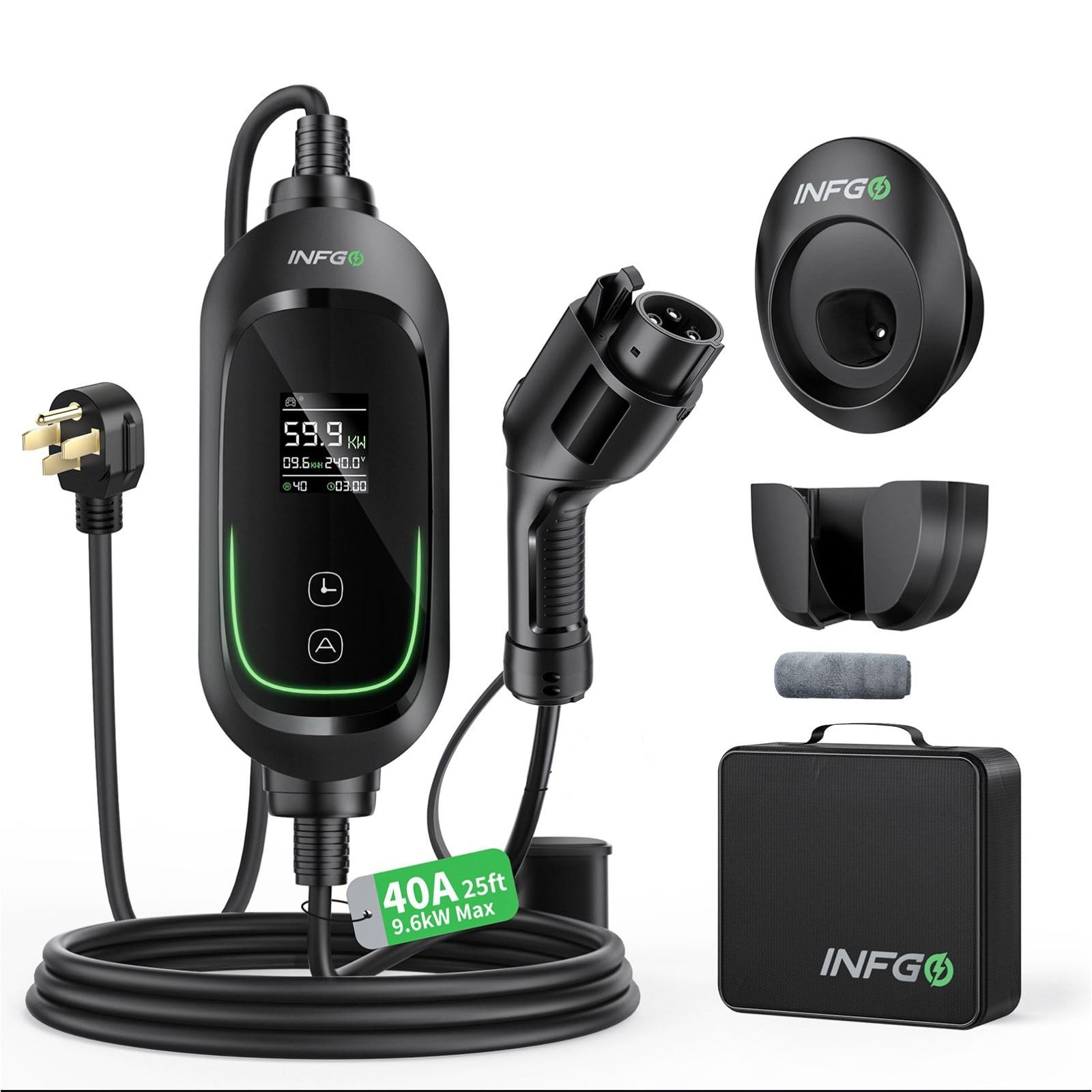 40 Amp Level 1 And 2 Portable Ev Charger