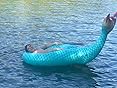 Amazon.com: Jasonwell Giant Inflatable Mermaid Tail Pool Float with ...