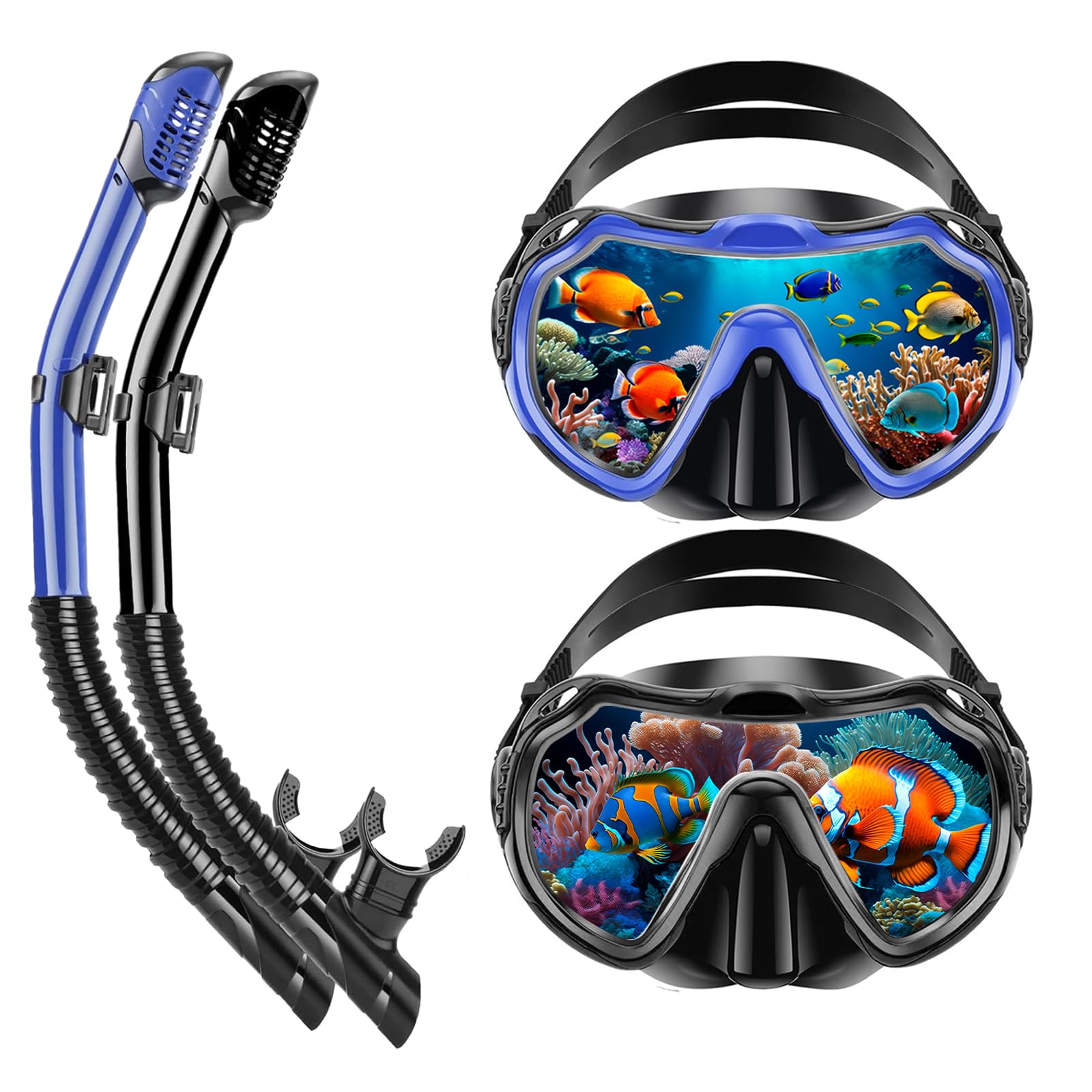 PIYAZI Snorkeling Gear for Adults, Adult Snorkel Set, Panoramic Anti ...