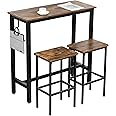Amazon.com: Finnhomy Bar Table Set, 39.3" Pub Table High Top Table, Rectangular Bar Height Table ...