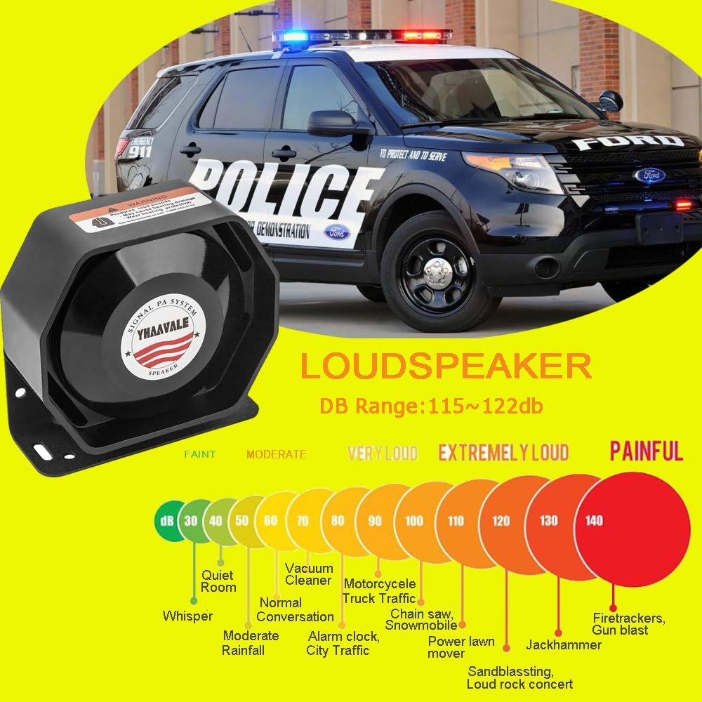 YHAAVALE 9200E Amplifier Police Siren & Metal Ultra Slime Octagon ...