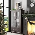 Amazon.com: ECACAD Bookcase Storage Cabinet with Glass Doors & Drawer ...