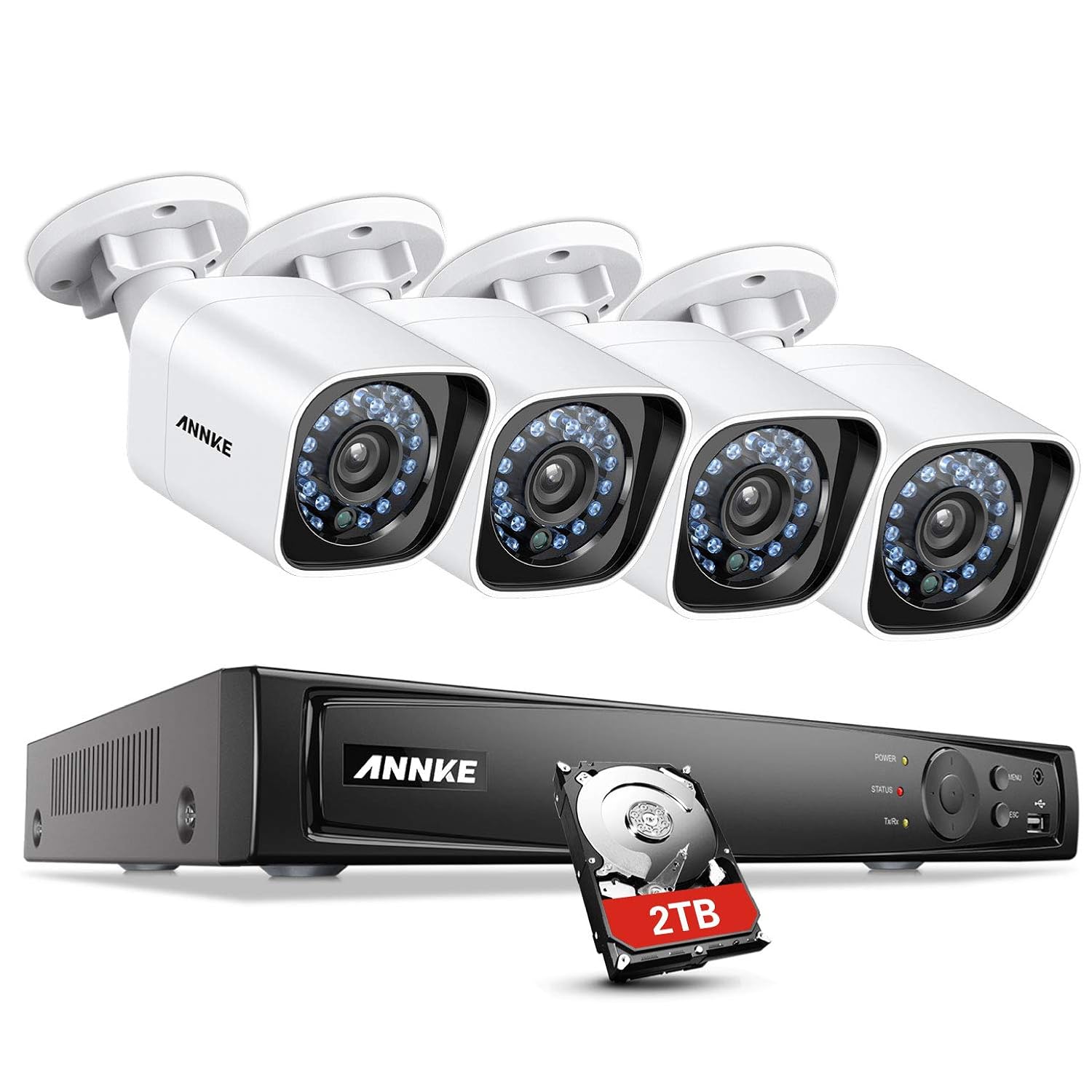 ANNKE 8CH 6.0MP POE NVR Security Camera Systems with 4 x 2.0Megapixels ...