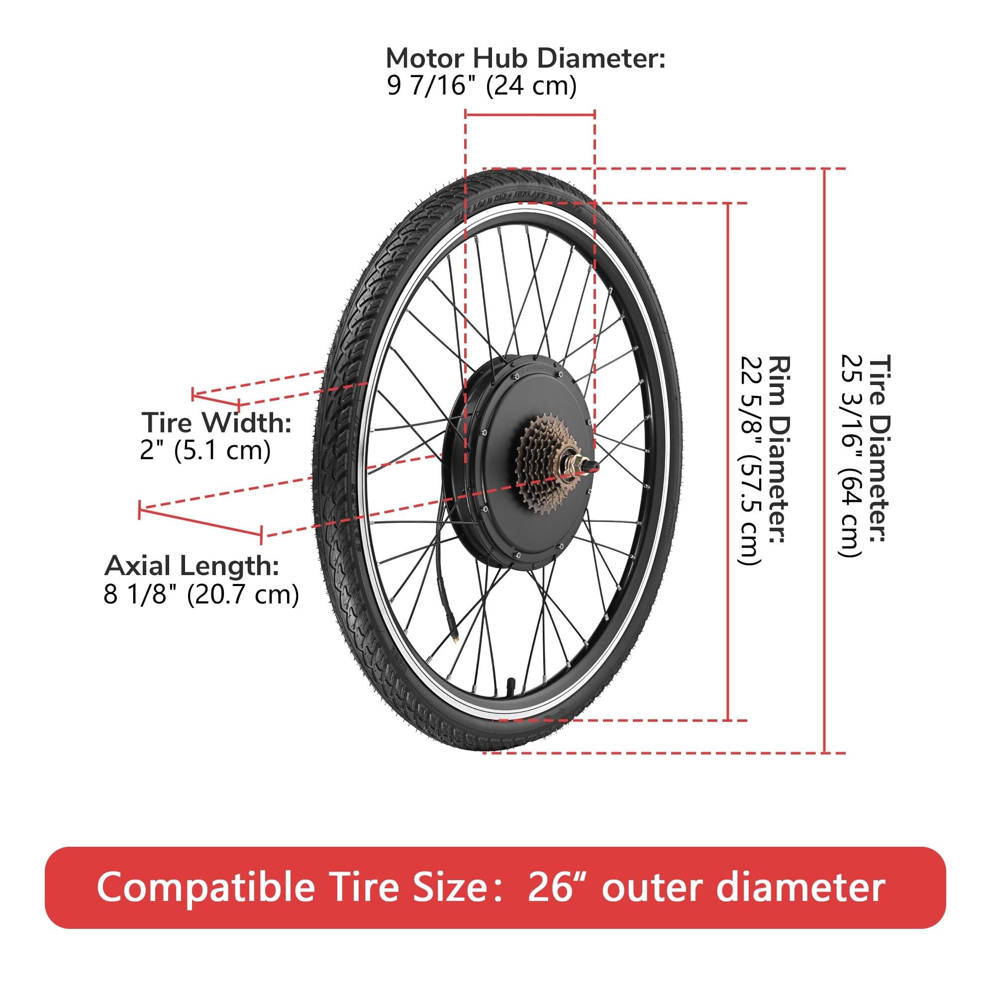 Mua AW Electric Bike Conversion Kit 48V 1000W 26" Front/Rear Wheel ...