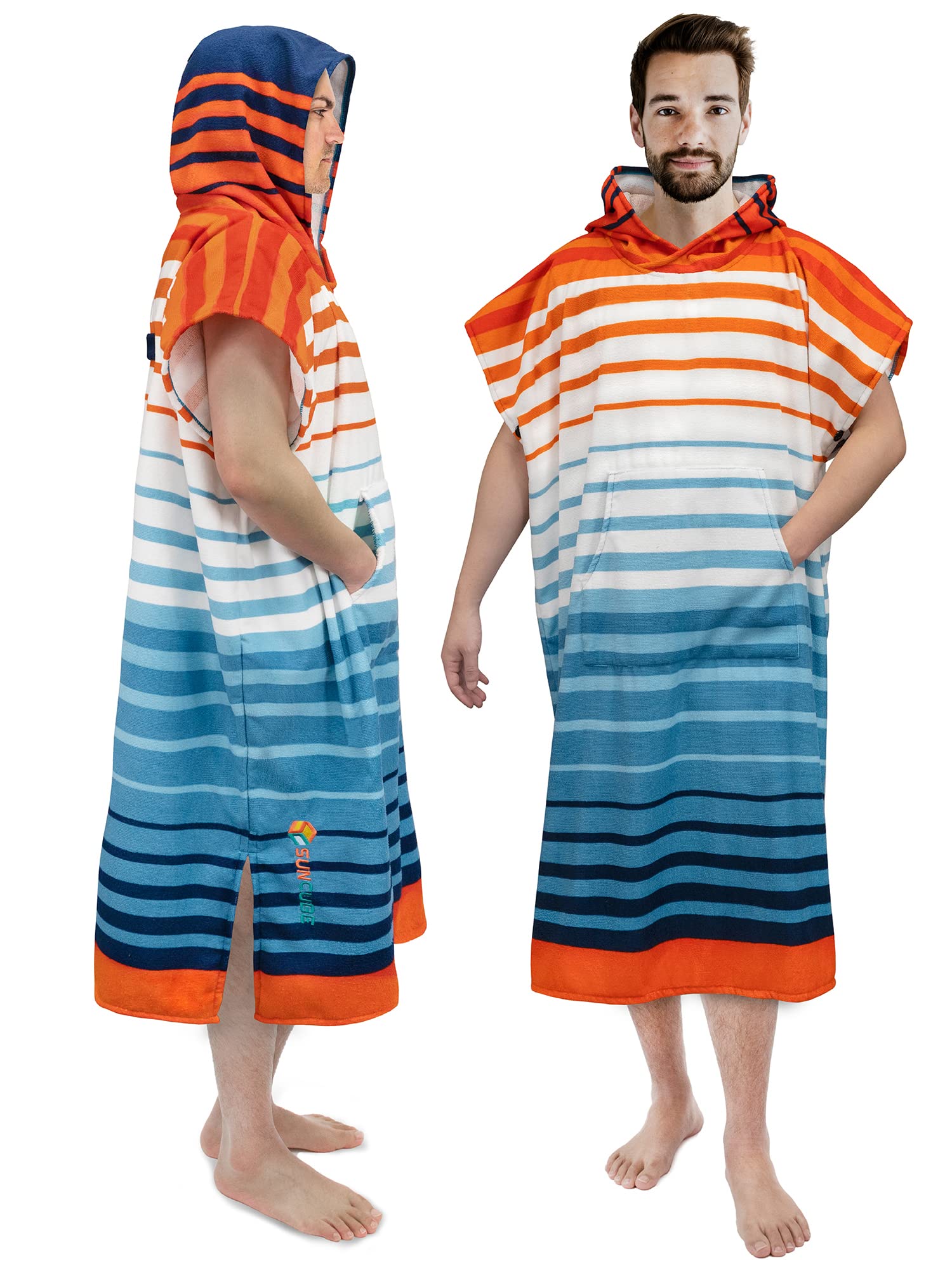 SUN CUBE Surf Poncho Changing Robe with Hood, Thick Quick Dry ...