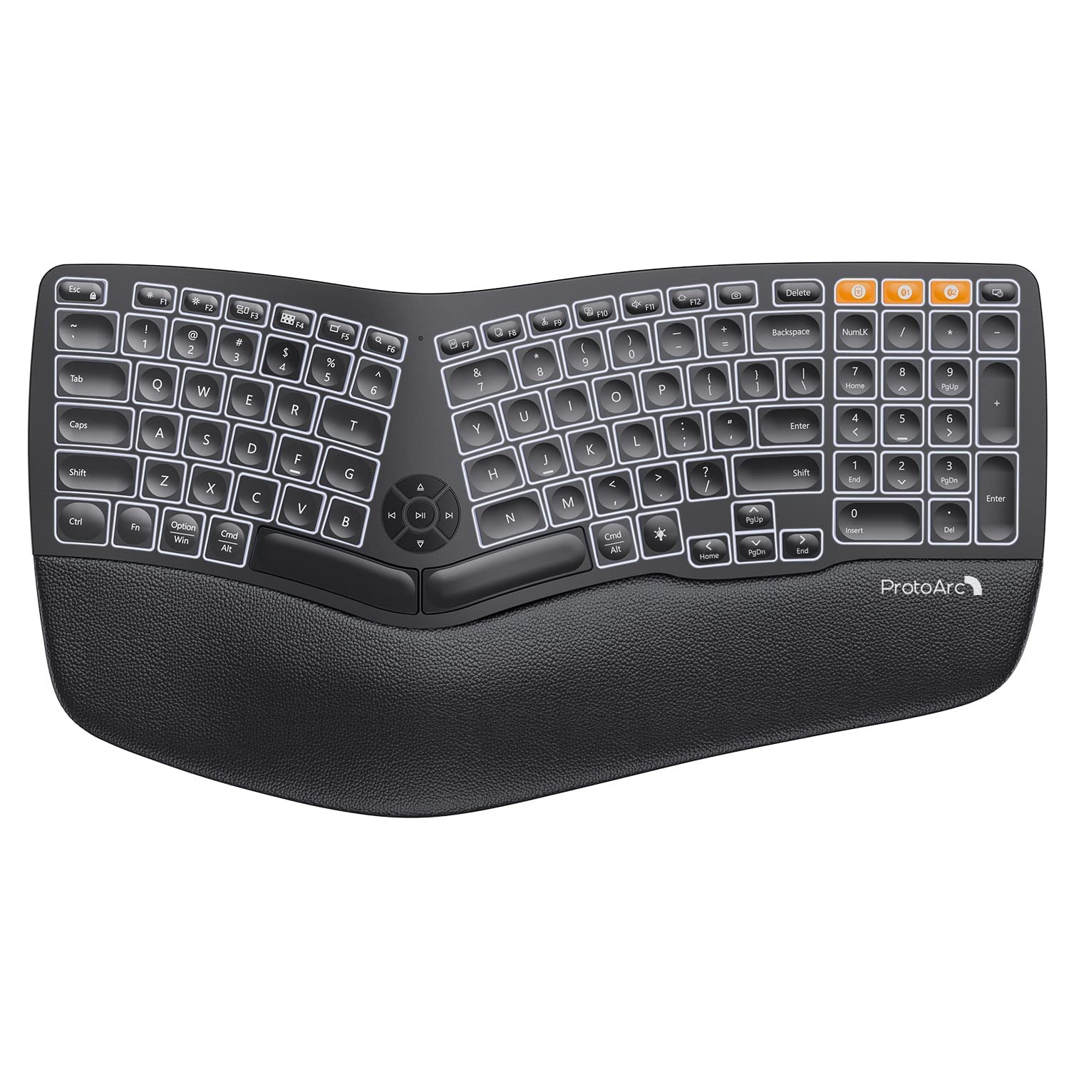Mua ProtoArc Backlit Wireless Ergonomic Keyboard, EK01 Bluetooth Ergo ...