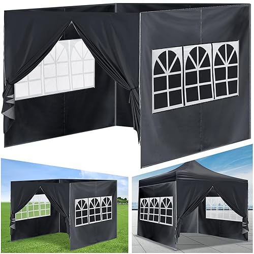 Wesnoy 4 Pcs Full Zippered Canopy Sidewall for 10x10 Canopy Frame ...