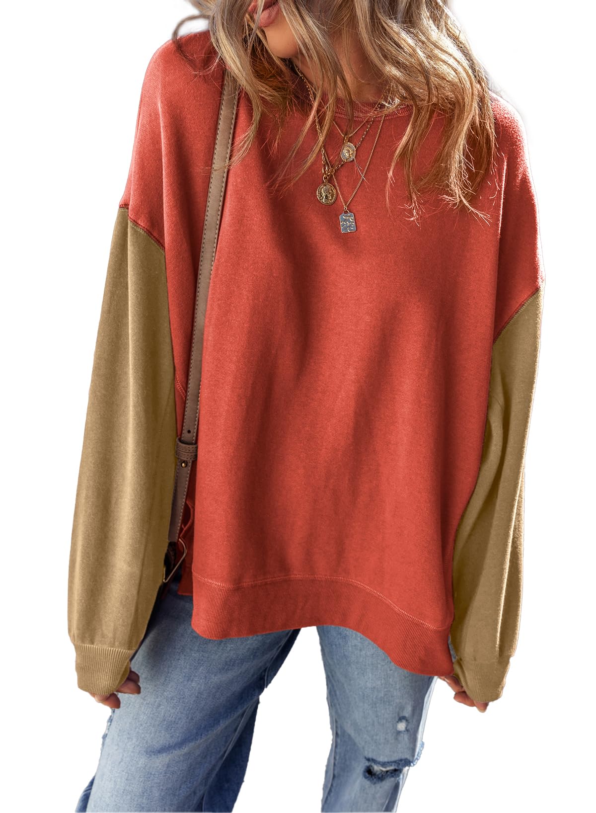 SHEWIN Womens Sweatshirt Casual Long Sleeve Loose Pullover Tops ...