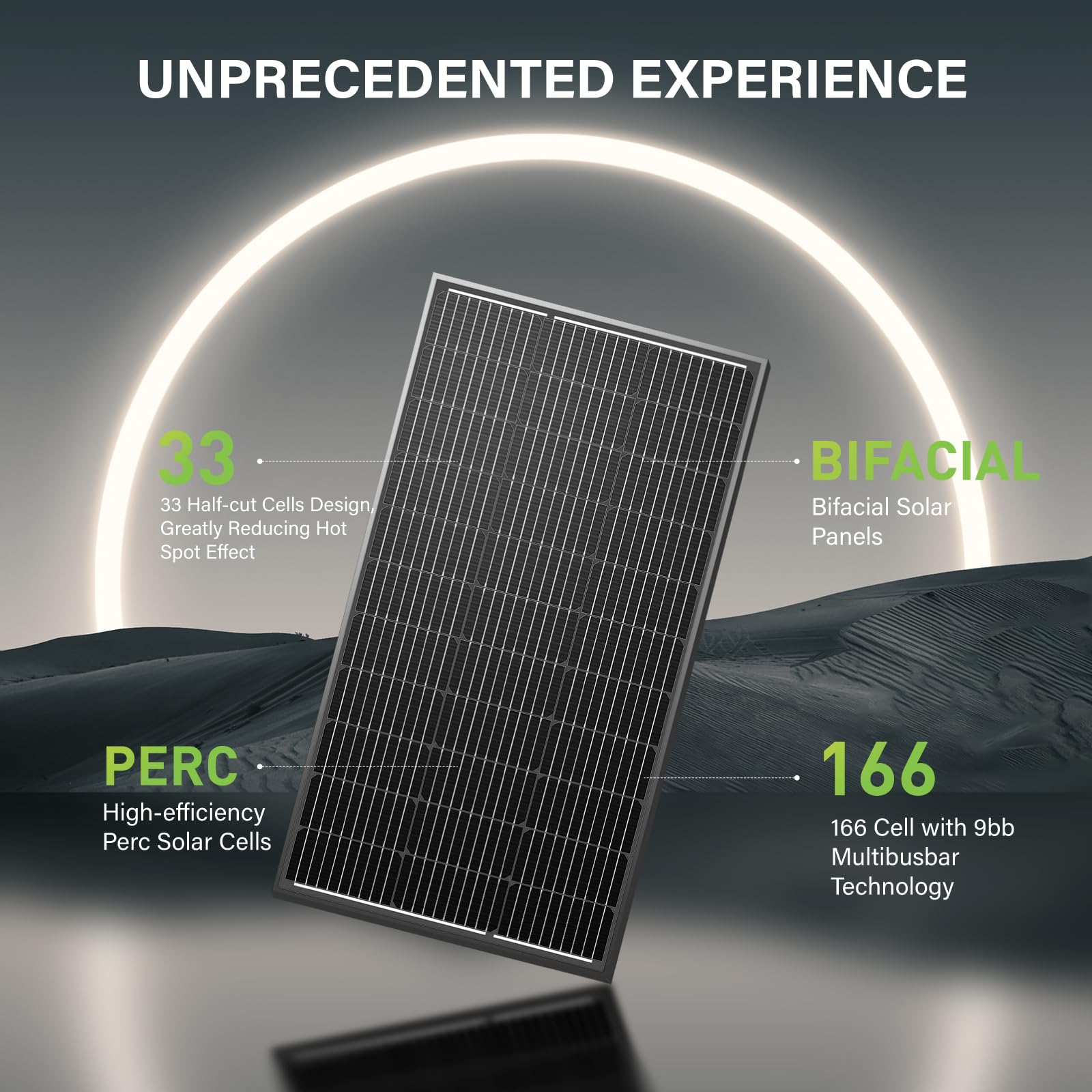 Mua Newpowa Bifacial 100 Watt 12 Volt Solar Panel, 10BB Monocrystalline ...