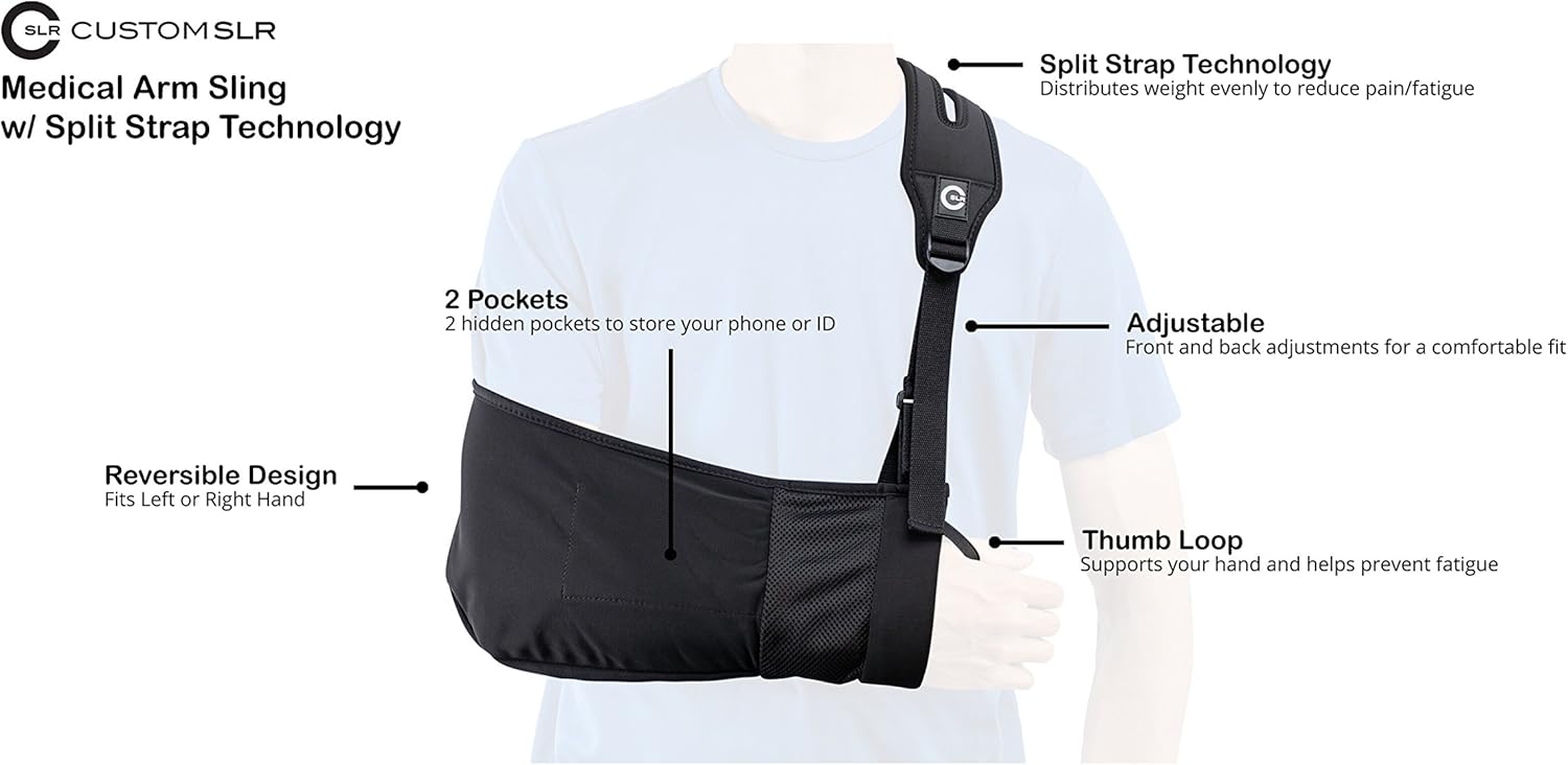 Medical Arm Sling with Split Strap Technology, Maximum Comfort ...