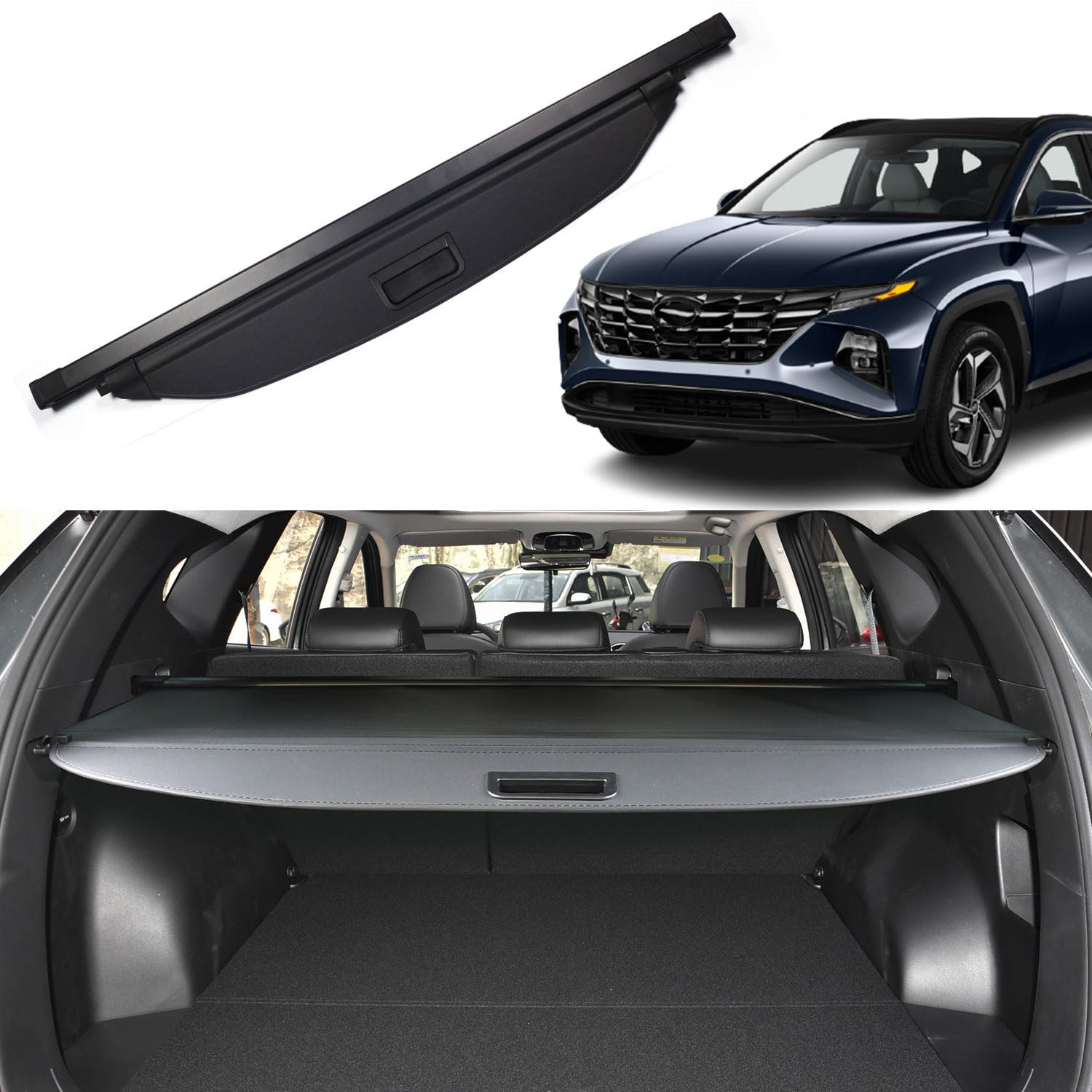 Liizoo Cargo Cover for 2024 Hyundai Tucson 2022 2023 2025 Accessories Rear Trunk Cover Rear ...
