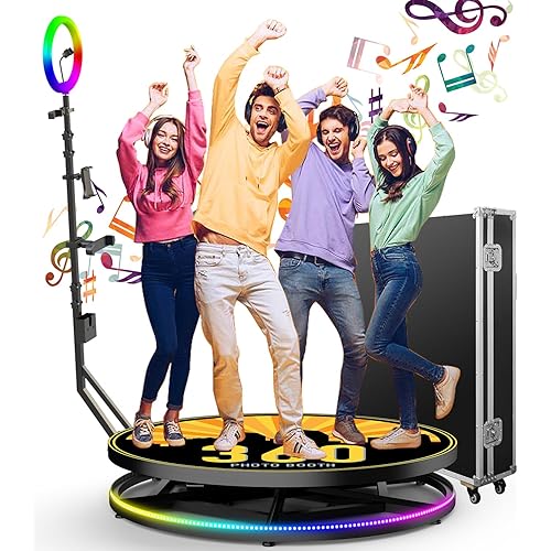 360 Photo Booth Machine for Parties with Ring Light Selfie Holders ...